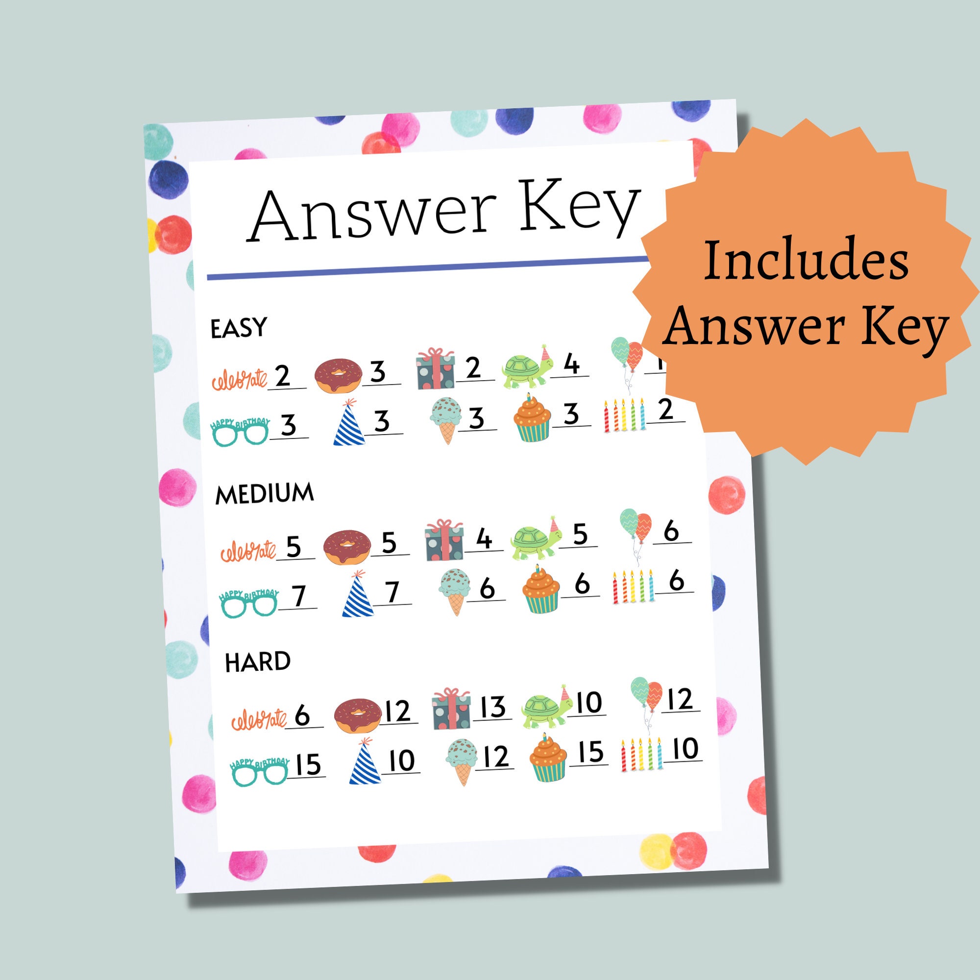 Birthday I Spy Game, Printable Birthday Party Game for Kids, Cute ...