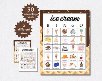 Ice Cream Bingo, a Printable Sweet Party Game, Summer Fun for Kids, a ...