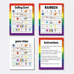 Rainbow Bingo Cards, Printable Colorful Bingo Game for Kids - Etsy