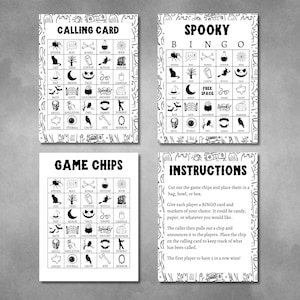 Spooky Bingo Cards, Halloween Party Game for Kids, Teens, and Adults ...