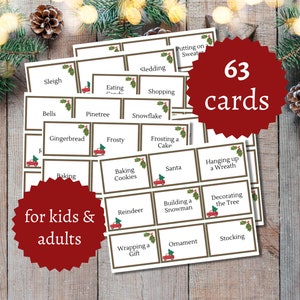 Christmas Charades Cards, Christmas Pictionary Game, Christmas Games ...