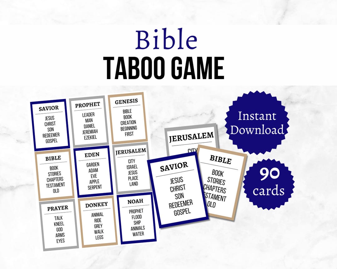 Bible Taboo Cards, Printable Bible Game for Kids, Teens, and Adults ...
