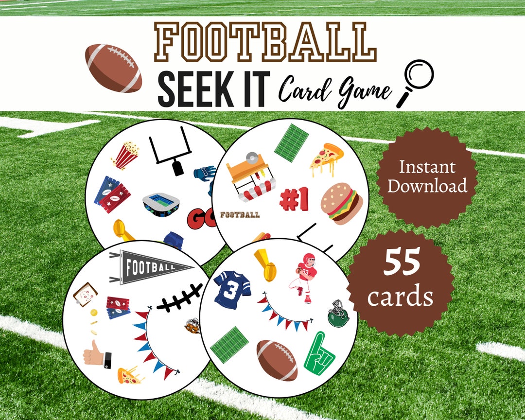 Football Seek It Card Game, Printable Sports Party Game for Kids, Teens ...