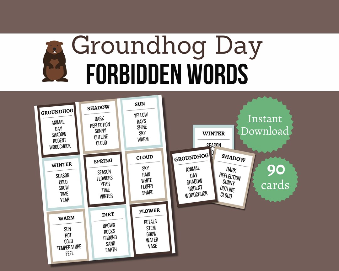 Groundhog Day Game, Printable Groundhog Party Games, February 2nd ...