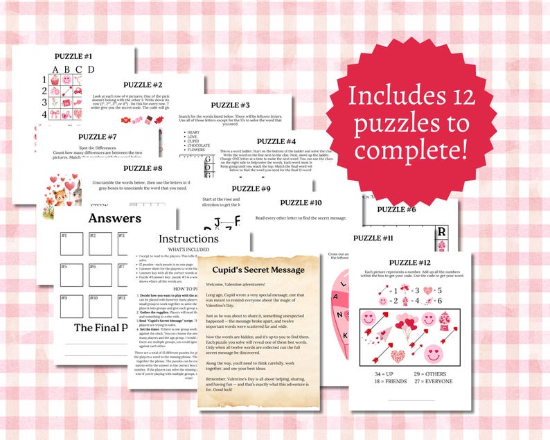 Valentine's Day Escape Room for Kids, Printable Puzzle Activity ...