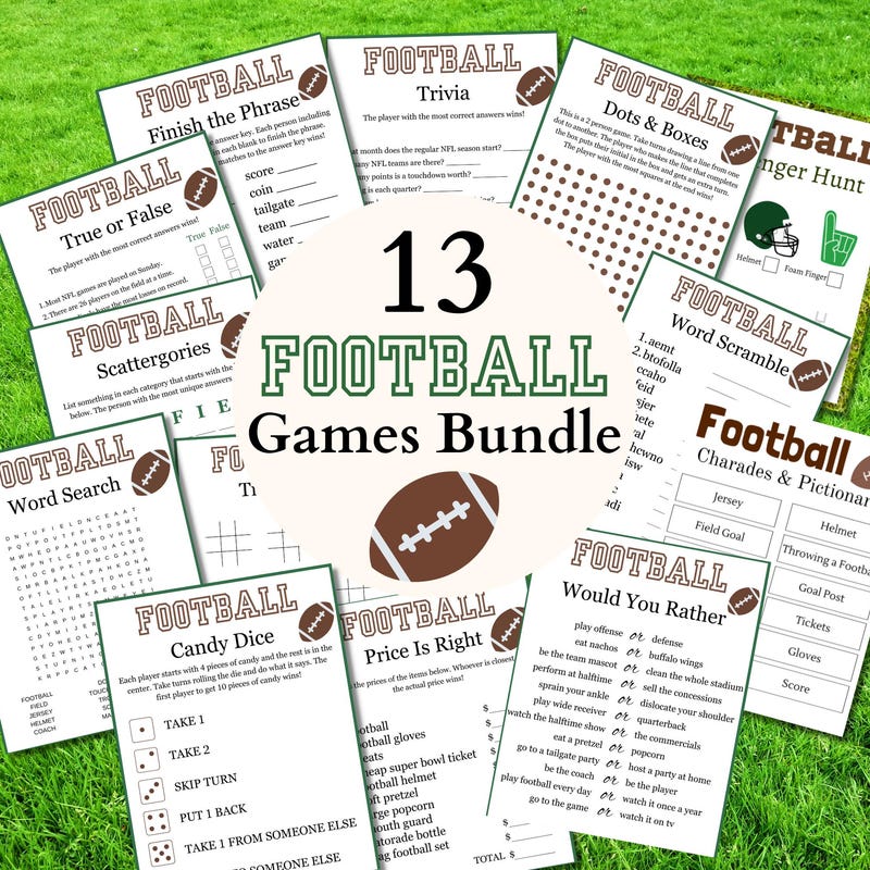 Football Games for X - Etsy