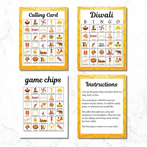 Diwali Bingo Cards Bundle, Printable Hindu Festival Party Game for Kids ...