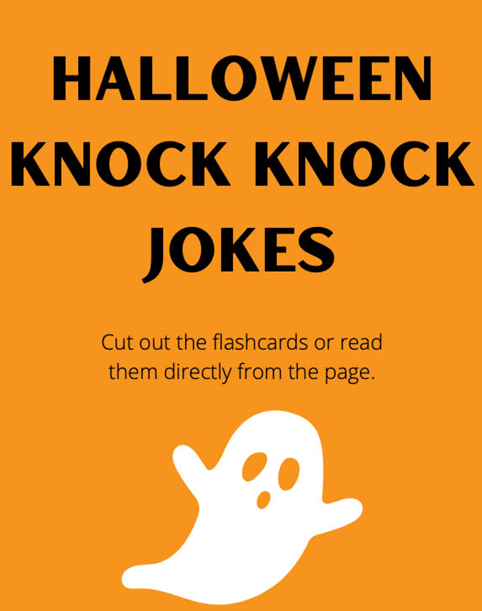 Halloween Knock Knock Joke Cards, Printable Halloween Activity for Kids ...