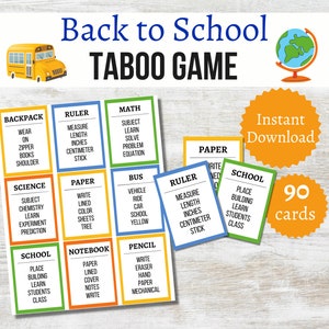 School Taboo Game, Classroom Party Game for Kids, Teens, and Adults ...