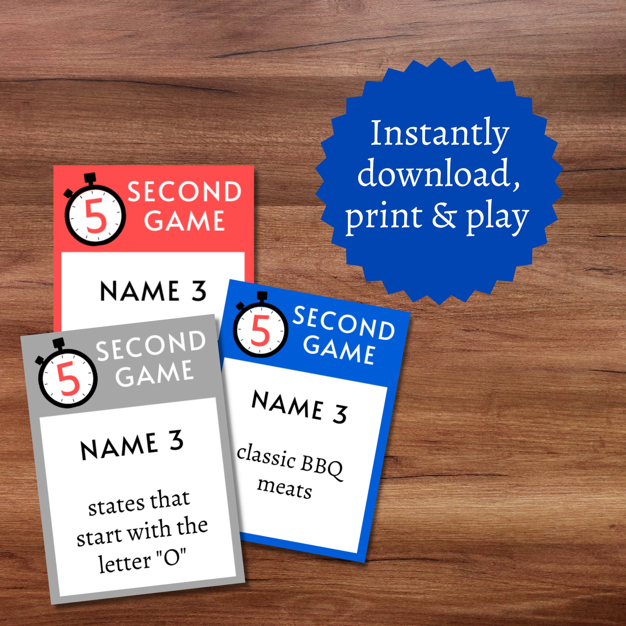 4th of July 5 Second Game, Printable Independence Day Activity for Kids ...