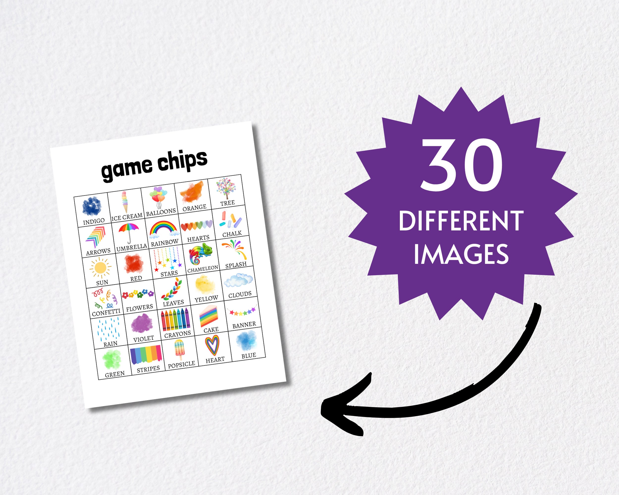 Rainbow Bingo Cards, Printable Colorful Bingo Game for Kids - Etsy