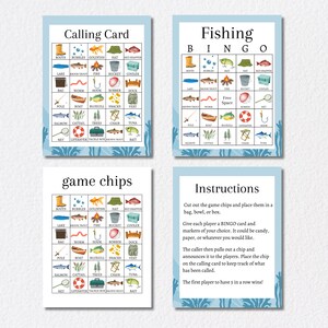 Fishing Bingo Cards, Fishing Birthday Party Game for Kids and Adults ...