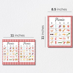 Picnic Bingo Cards, Printable Summer Party Game for Kids, Teens, and ...