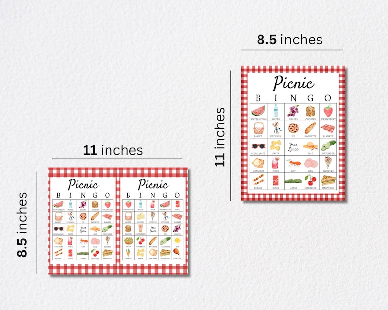 Picnic Bingo Cards, Printable Summer Party Game for Kids, Teens, and ...