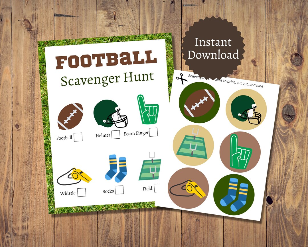 Football Game for Little Kids, Printable Football Scavenger Hunt ...