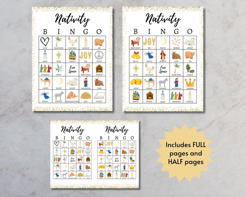 Nativity Bingo Cards, Printable Christmas Christian Activity, Religious ...