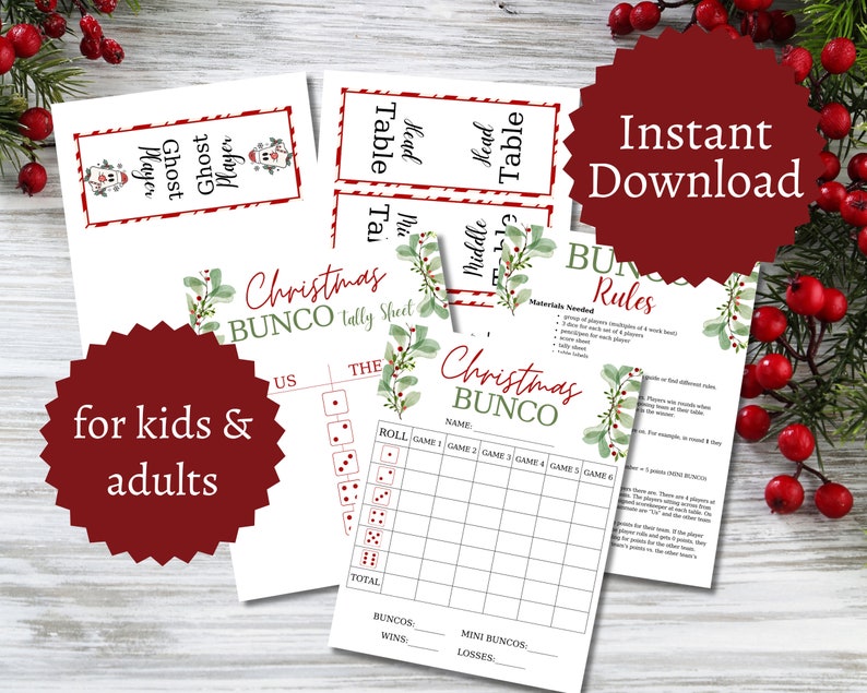 Christmas Bunco Bundle, Christmas Bunco Score Sheets, Holiday Bunco ...
