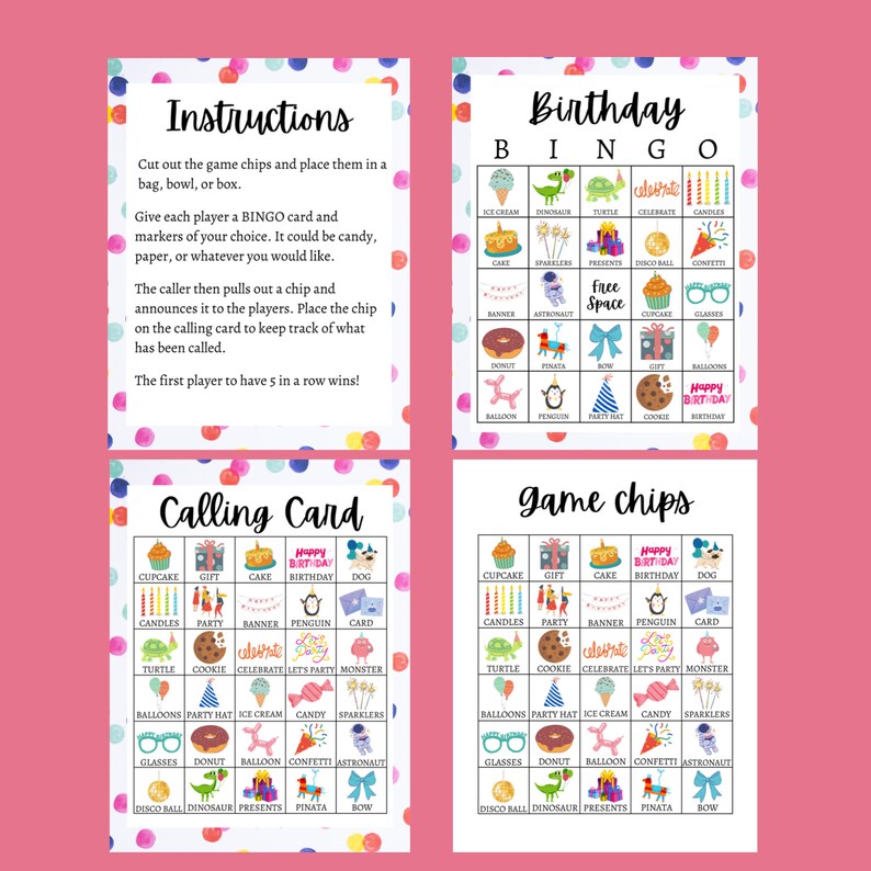 Birthday Bingo Cards for Kids, Teens, and Adults, Printable Birthday ...