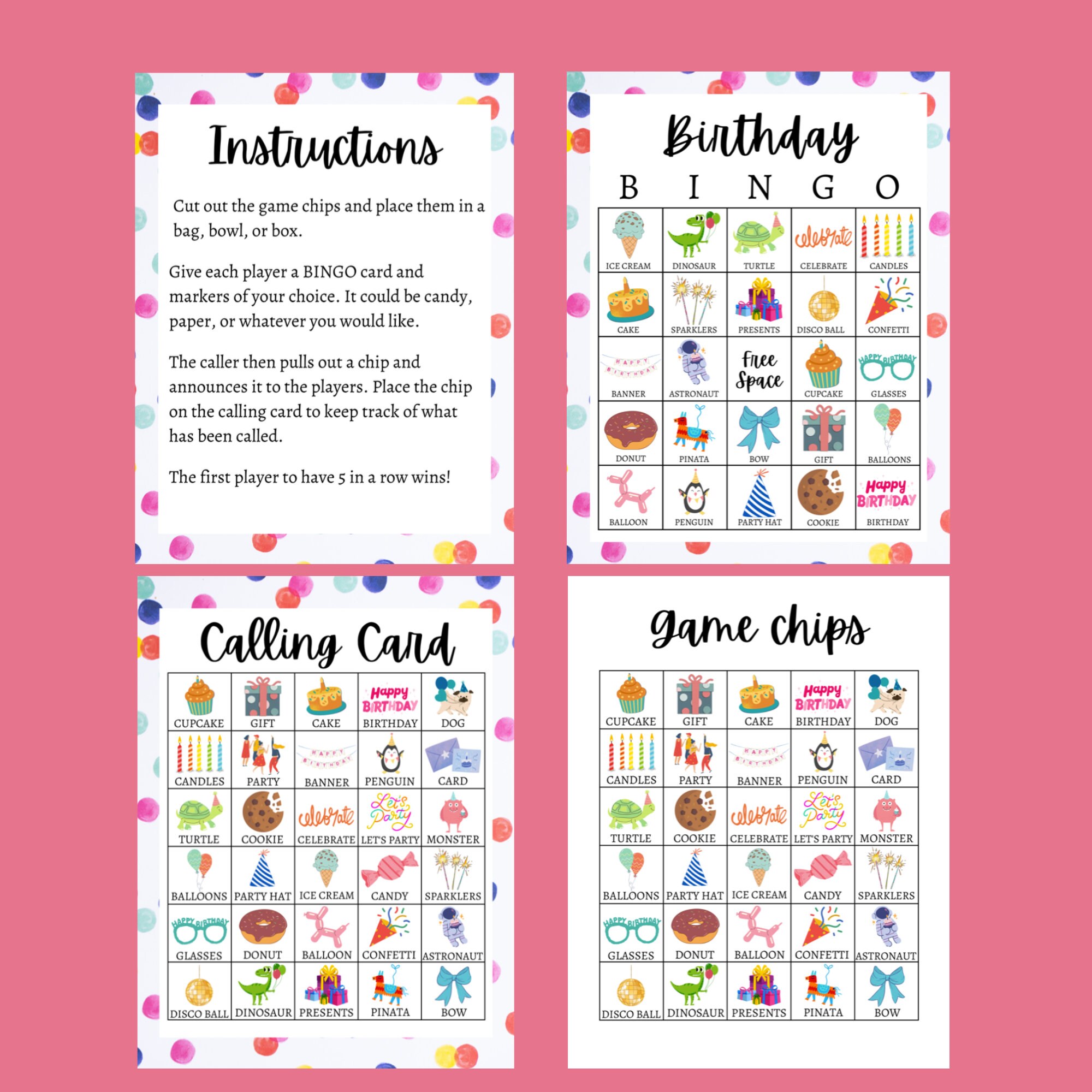 Birthday Bingo Cards for Kids, Teens, and Adults, Printable Birthday ...