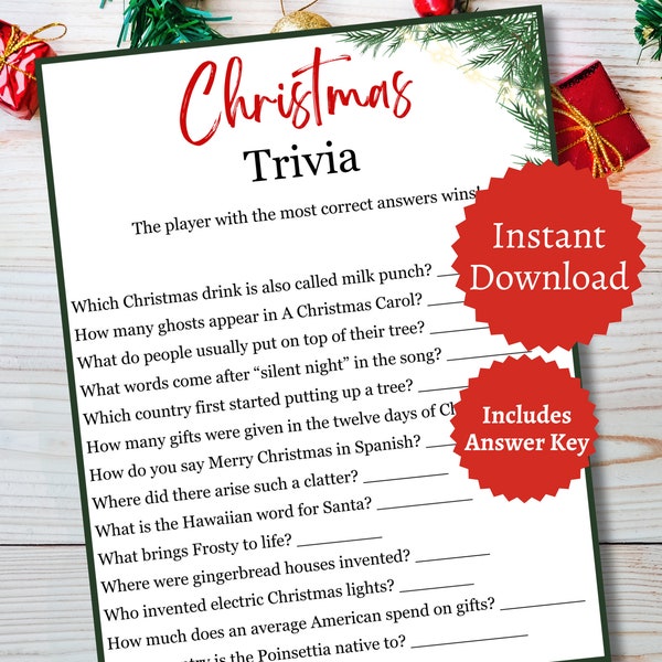 Christmas Trivia - Etsy