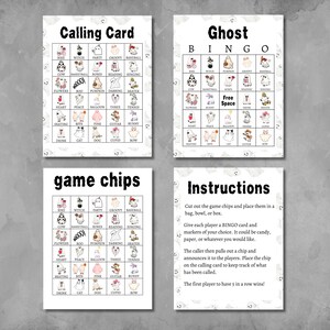 Ghost Bingo Cards, Halloween Party Game for Kids, Teens, and Adults ...