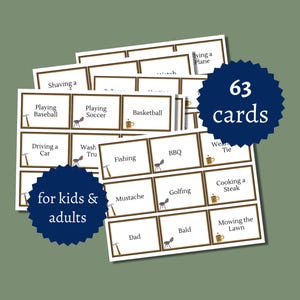 Father's Day Pictionary Game, Printable Charades Cards, Father's Day ...