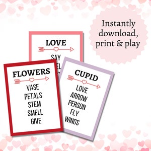 Valentine's Day Taboo Game, Printable Valentine's Party Game for Kids ...