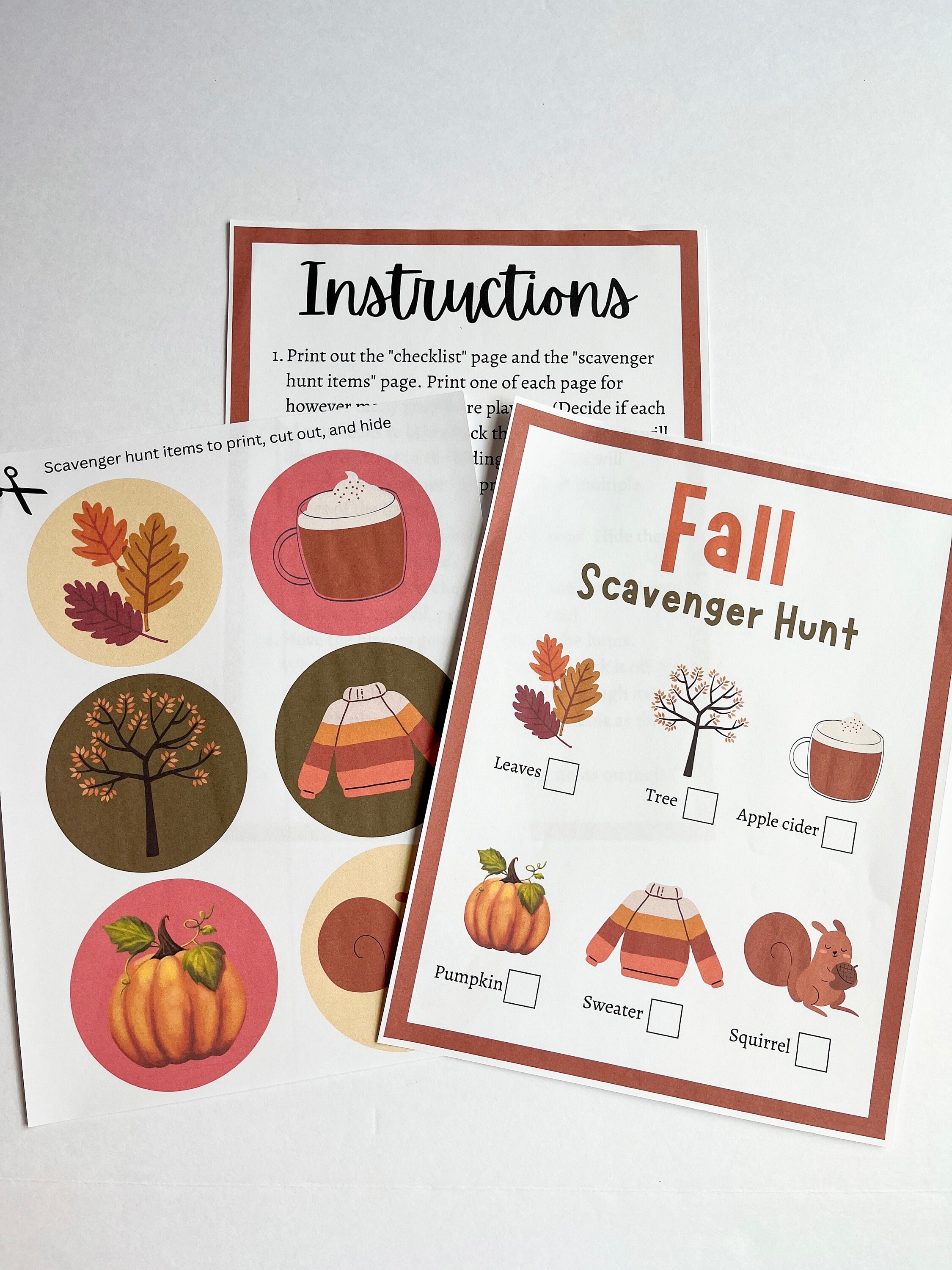 Fall Scavenger Hunt for Kids, Printable Autumn Games for Toddlers ...