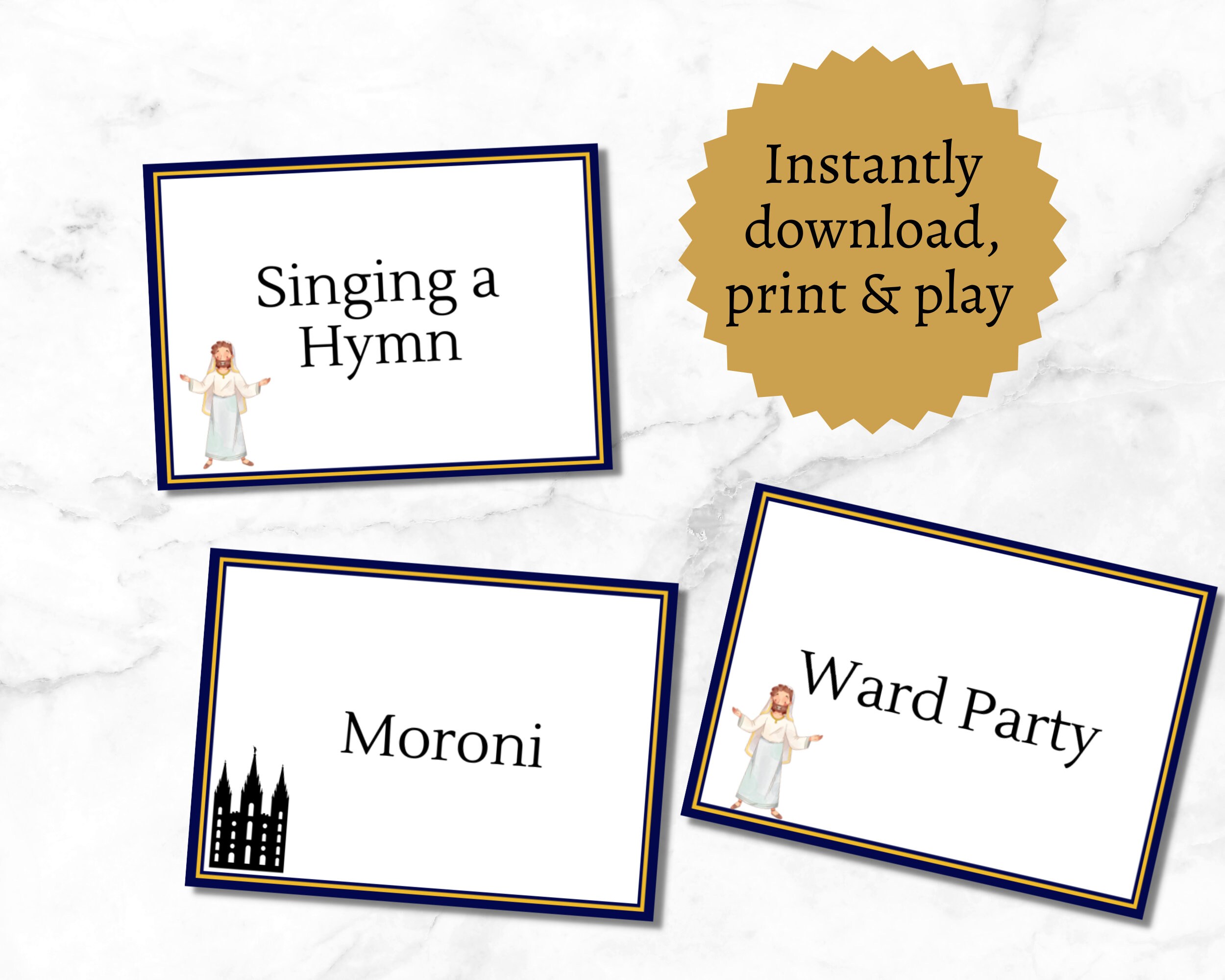 LDS Charades Game, Printable Latter Day Saint Games, LDS Pictionary ...
