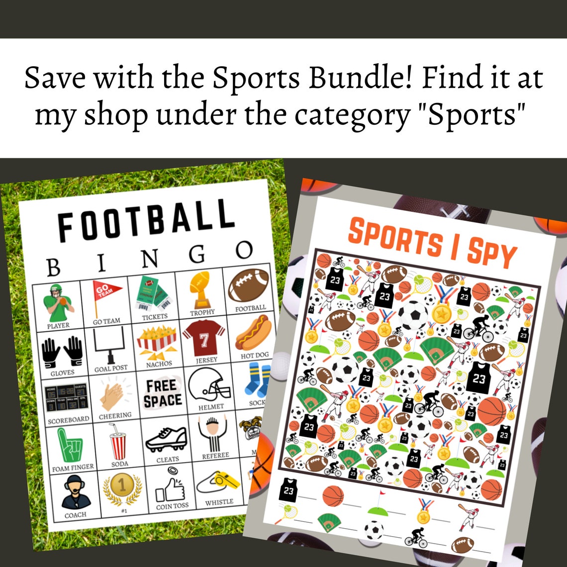 Sports I Spy Game, Printable Sports-themed Party Game for Kids, Athlete ...