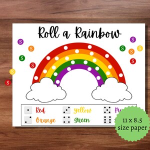 Roll a Rainbow Game, St. Patrick's Day Games, Rainbow Activity for Kids ...