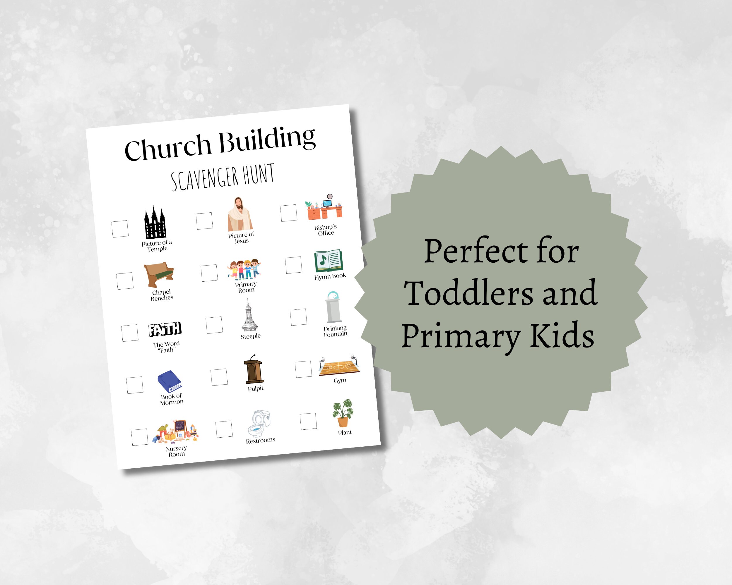 Latter-day Saints Church Building Scavenger Hunt for Kids, LDS Activity ...