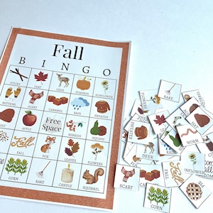 Fall Bingo Cards, Printable Autumn Party Game for Kids, Teens, and ...