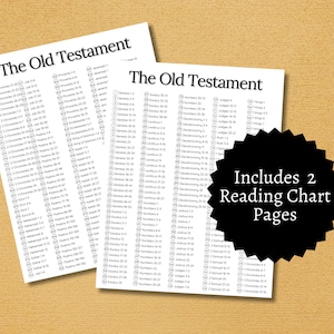 365 Days Old Testament Reading Chart, One Year Bible Reading Tracker ...