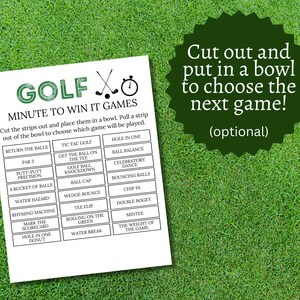 Golf Minute to Win It Party Games, Printable Indoor Golf Activities for ...