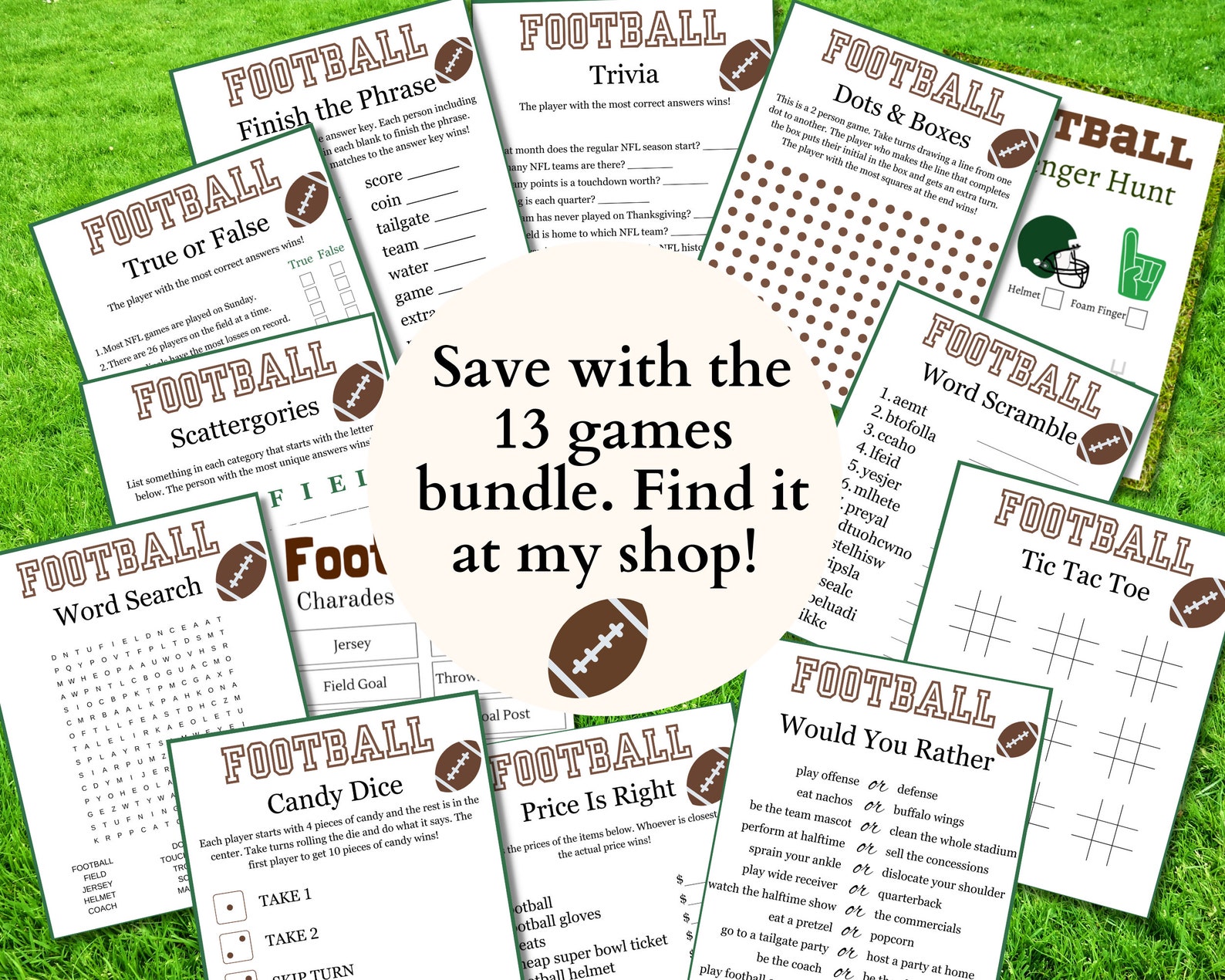 Football Word Scramble, Printable Football Party Game for Kids, Teens ...