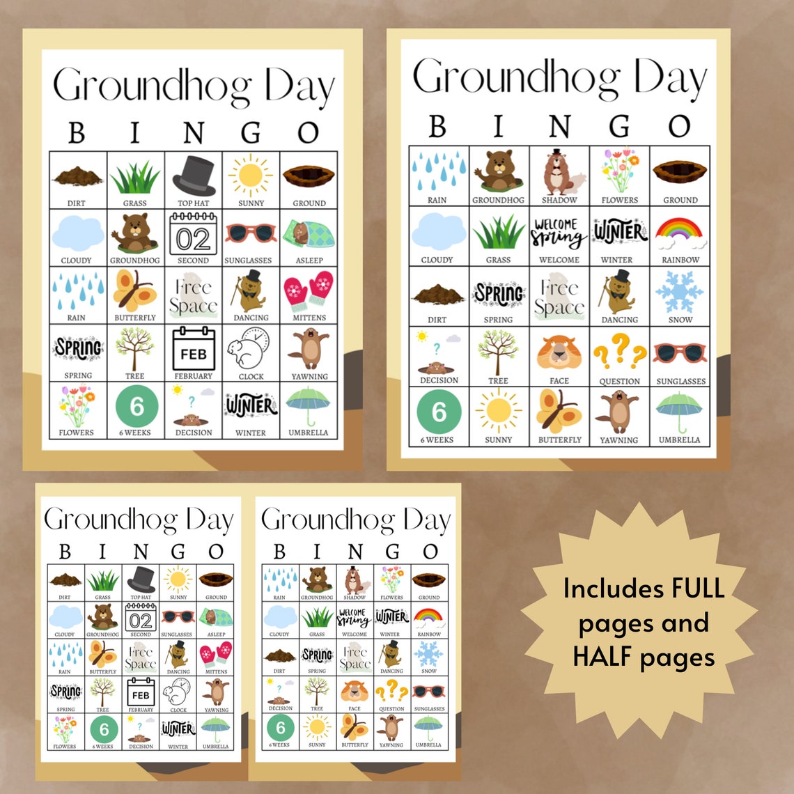 Groundhog Day Bingo, Groundhog Day Activity, Groundhog Day Game for ...