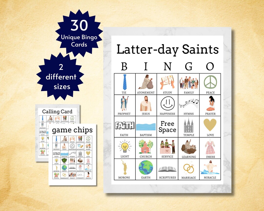 Latter-day Saints Bingo, Printable LDS Party Game for Kids, Teens, and ...