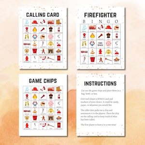 Firefighter Bingo Cards, Printable Fireman Party Game for Kids - Etsy