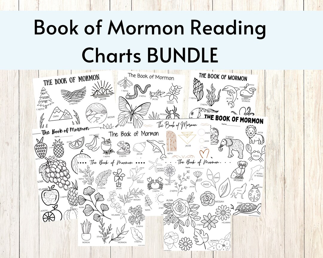 Book of Mormon Reading Charts Bundle, Printable LDS Scripture Study ...