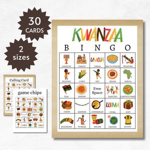 Kwanzaa Bingo Cards, Printable Kwanzaa Party Game for Kids, Teens, and ...