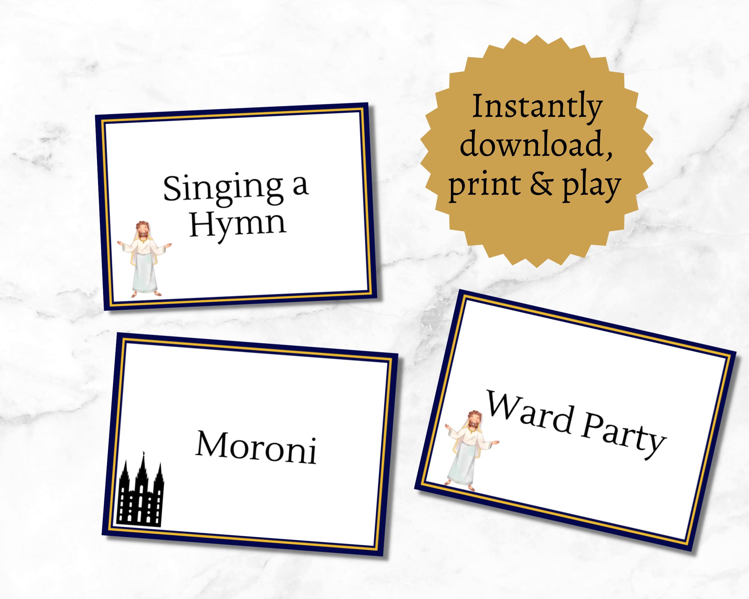 LDS Charades Game, Printable Latter-day Saint Party Activity for Kids ...