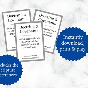 Doctrine and Covenants Trivia Cards, D&C Come Follow Me 2025 Activity ...