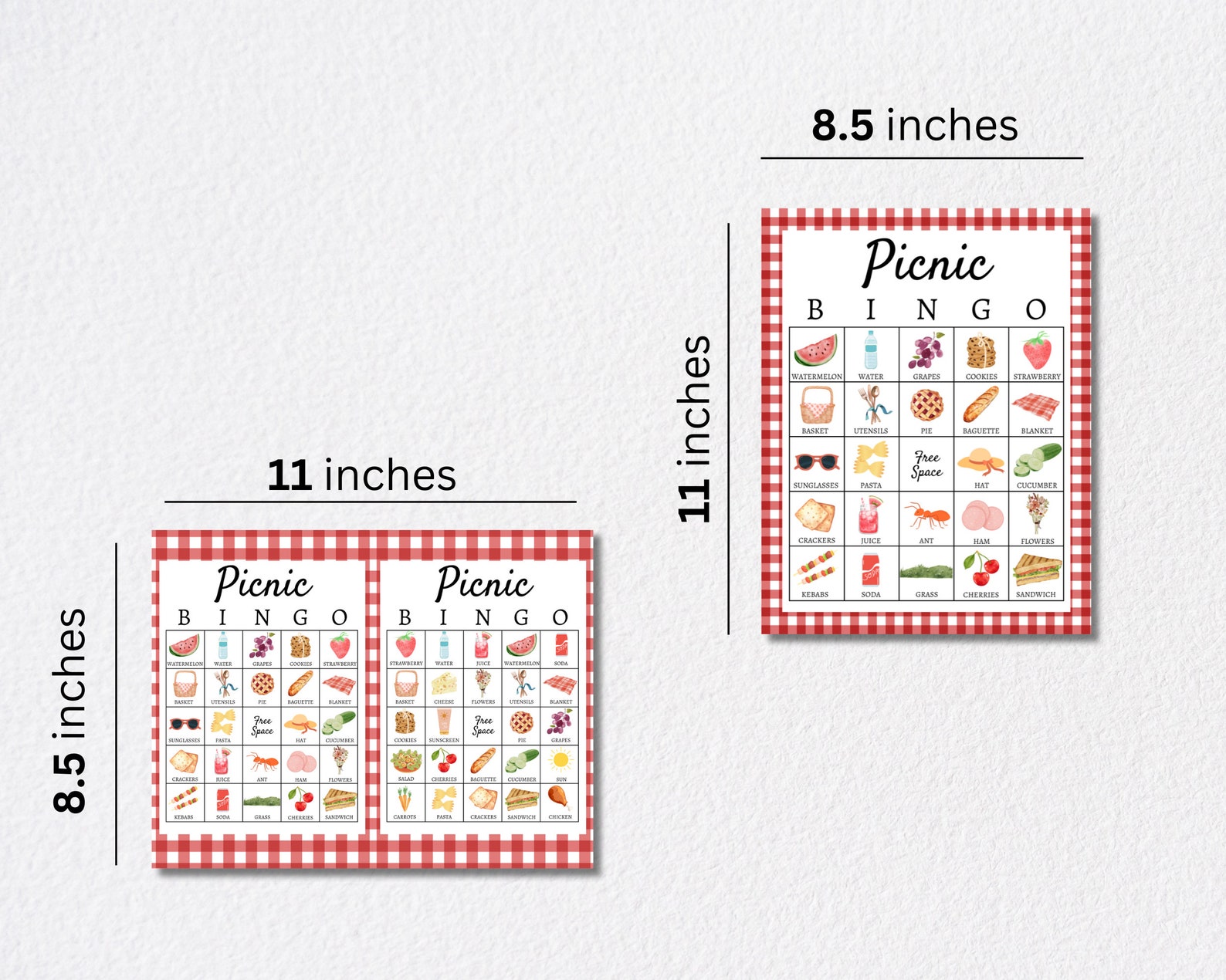 Picnic Bingo Cards, Printable Summer Party Game for Kids, Teens, and ...