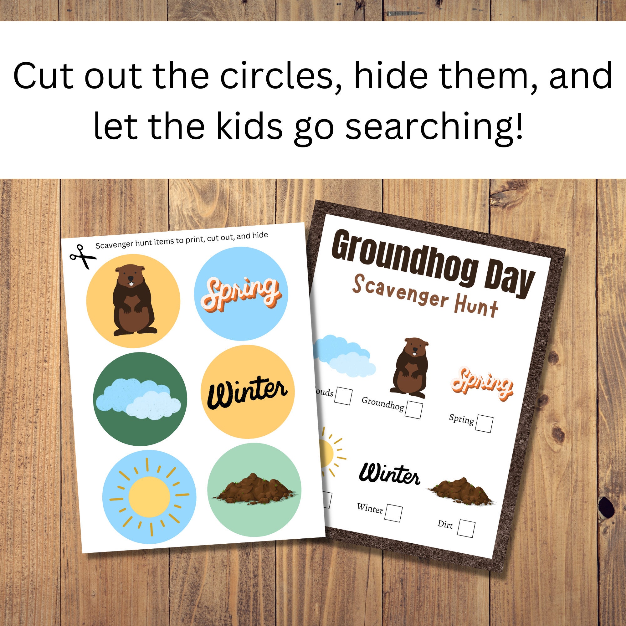 Groundhog Day Scavenger Hunt for Kids, Printable Groundhog Game for ...