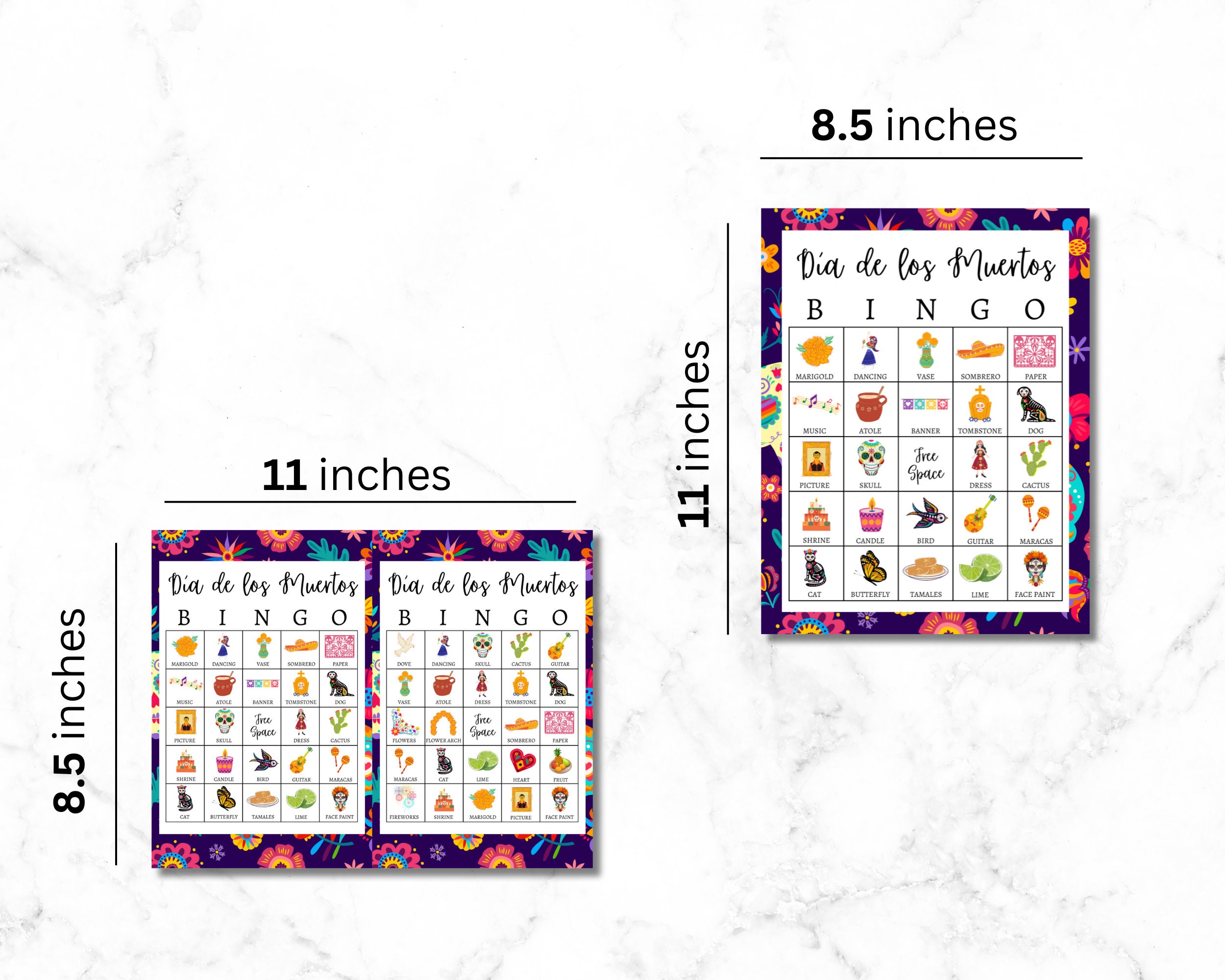 Día De Los Muertos Bingo Cards, Day of the Dead Party Game for Kids ...