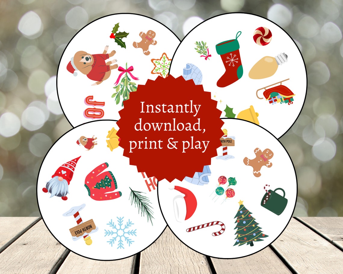 Christmas Seek It Game, Christmas Card Game Printable, Christmas Party ...