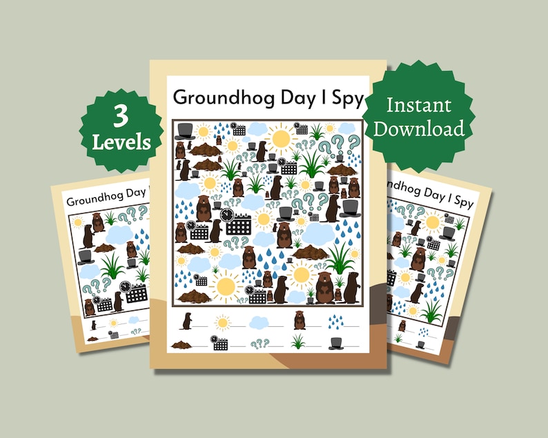 Groundhog Day I Spy Game, Printable Groundhog Activity for Kids - Etsy
