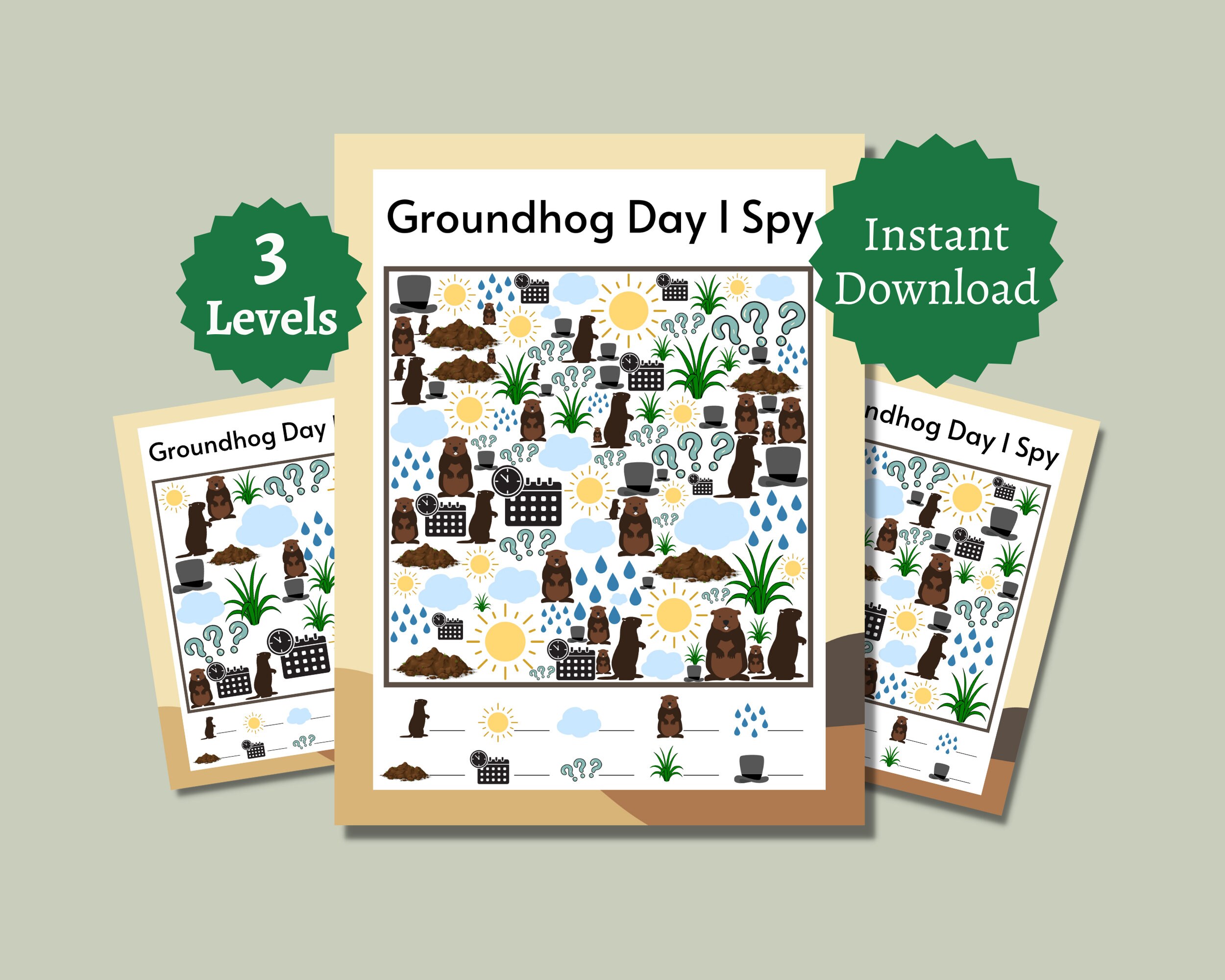 Groundhog Day I Spy Game, Printable Groundhog Activity for Kids - Etsy