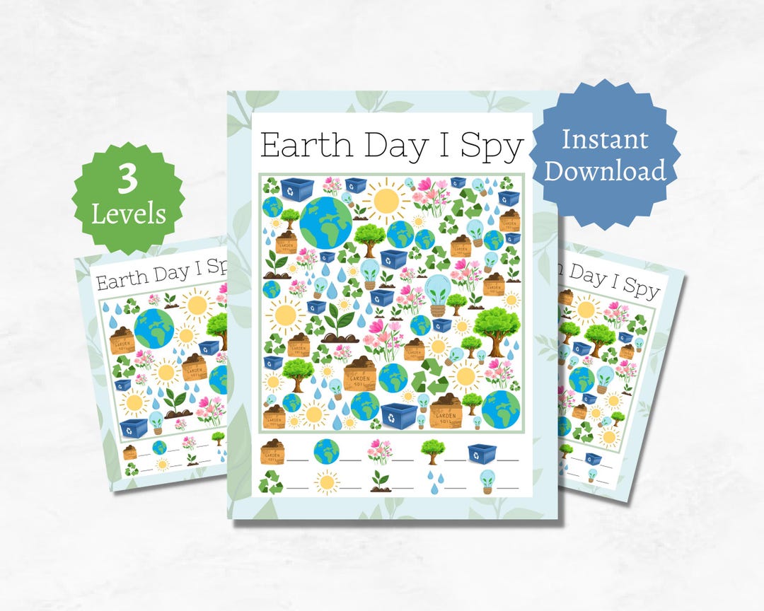 Earth Day I Spy Game, Printable Earth Day Activity for Kids, Classroom ...